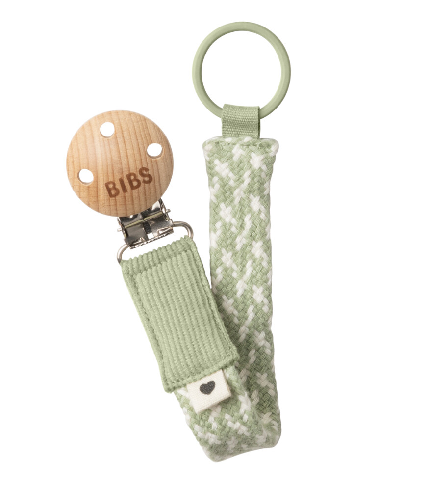 Bibs Paci Braid - Emzik Askısı // Sage - Ivory - Keyif Bebesi | Kids & Toys