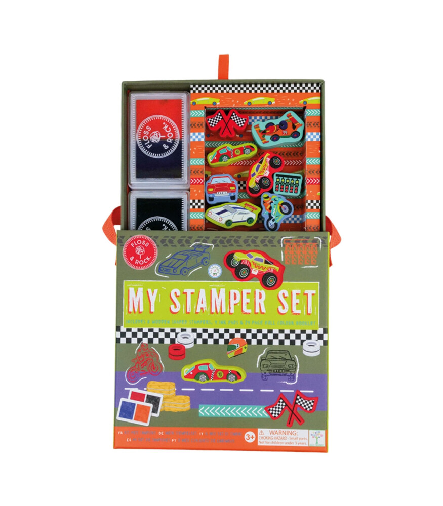 Floss & Rock Stamper Ahşap Baskı Seti // Cars - Keyif Bebesi | Kids & Toys
