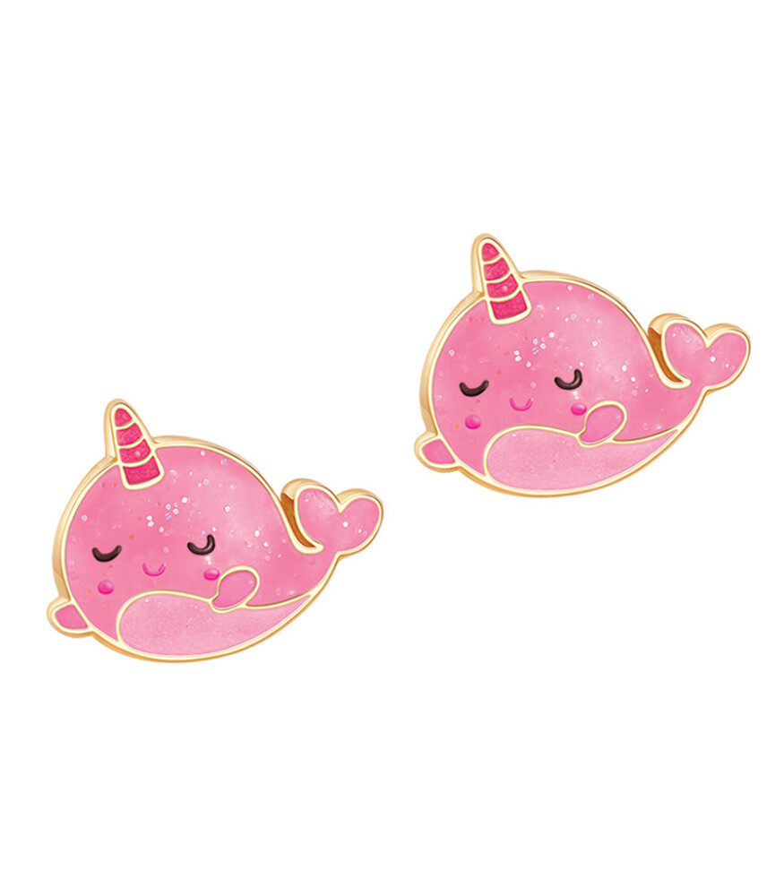 Girl Nation Cutie Küpe // Glitter Pink Narwhal - Keyif Bebesi | Kids & Toys