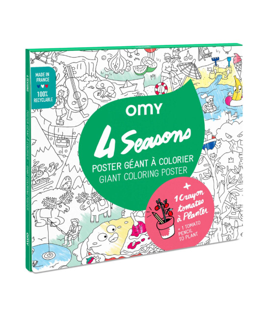 OMY Coloring Poster - Boyama Posteri ve Tohumlu Kalem // 4 Seasons ...
