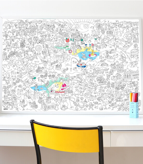 OMY Coloring Poster - Boyama Posteri ve Tohumlu Kalem // 4 Seasons ...