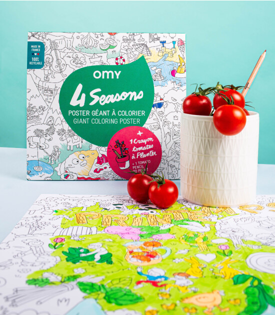 OMY Coloring Poster - Boyama Posteri ve Tohumlu Kalem // 4 Seasons ...