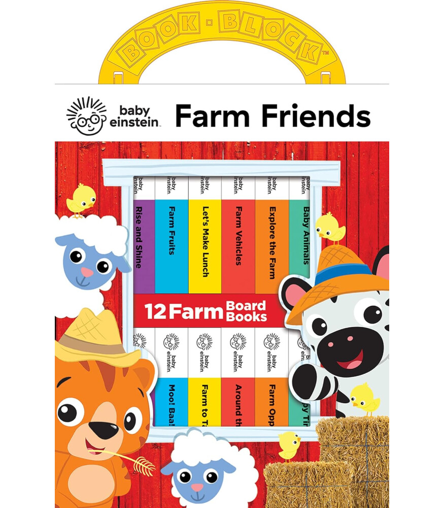 Pi Kids Baby Einstein: Farm Animals My First Library 12 Board Book Set ...