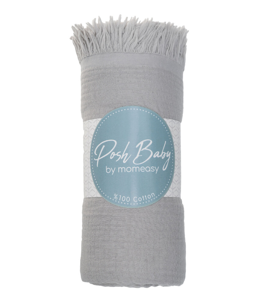 Posh Baby by Momeasy Müslin Battaniye (Gri) - Keyif Bebesi | Kids & Toys