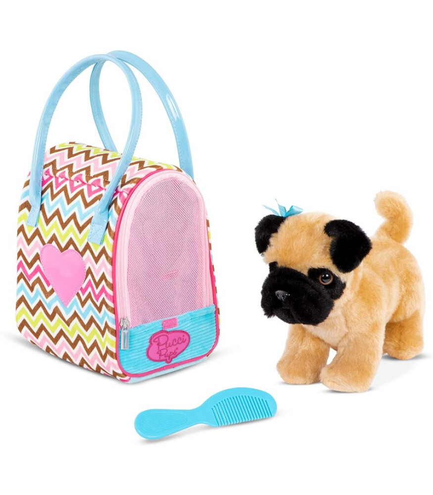 Pucci Pups Çantalı Peluş Köpek (Zigzag Desen) // Pug - Keyif Bebesi ...