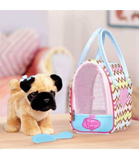 Pucci Pups Çantalı Peluş Köpek (Zigzag Desen) // Pug - Keyif Bebesi ...